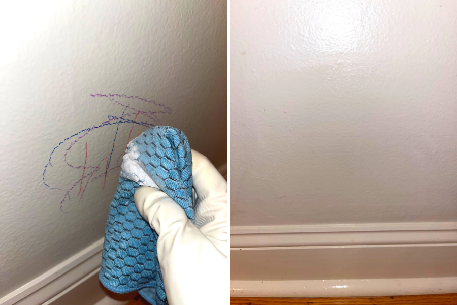 The Easiest Way to Remove Crayon From Walls • Start with the Bed