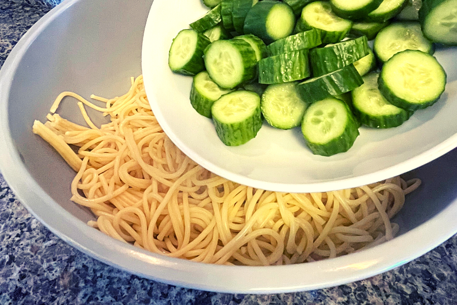 The Best Spaghetti Salad Recipe • Start with the Bed